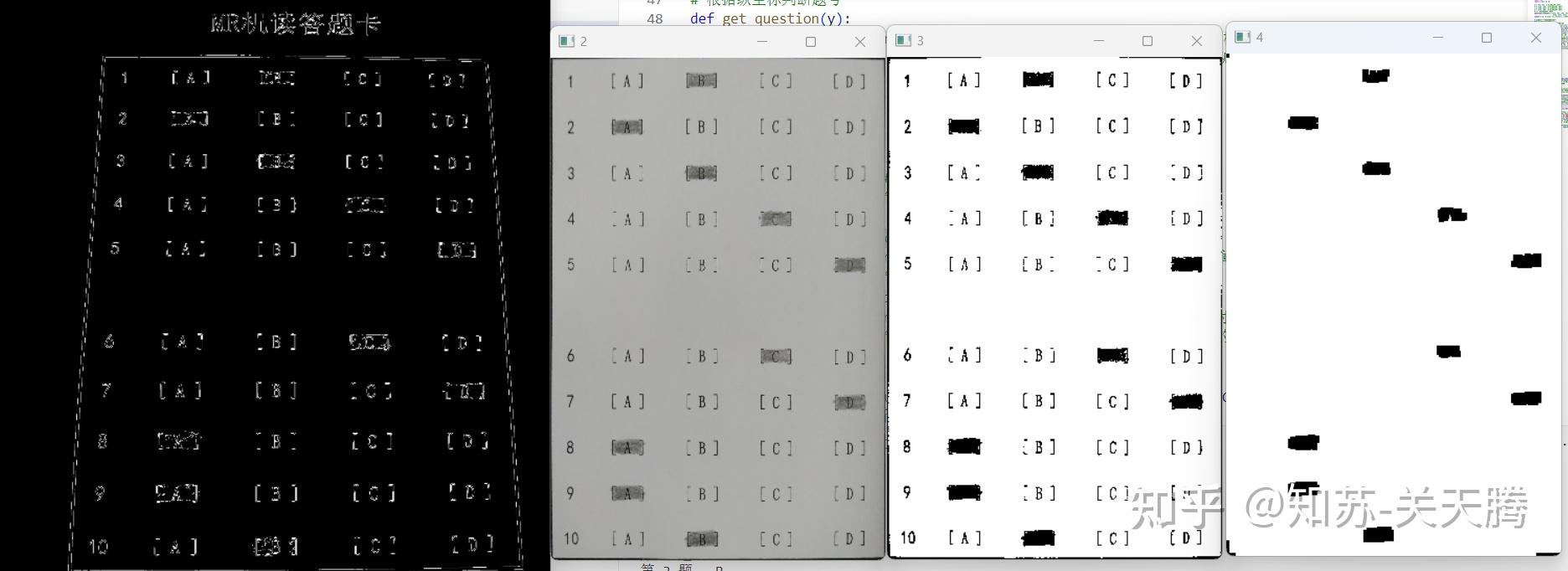 Opencv图像处理python Opencv实现答题卡矫正、开闭运算形态学处理、二值化等,识别并输出结果 知乎