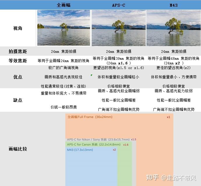 摄影新手入门：全画幅、APS-C、M43是什么？3分钟搞懂相机的感光元件 - 知乎