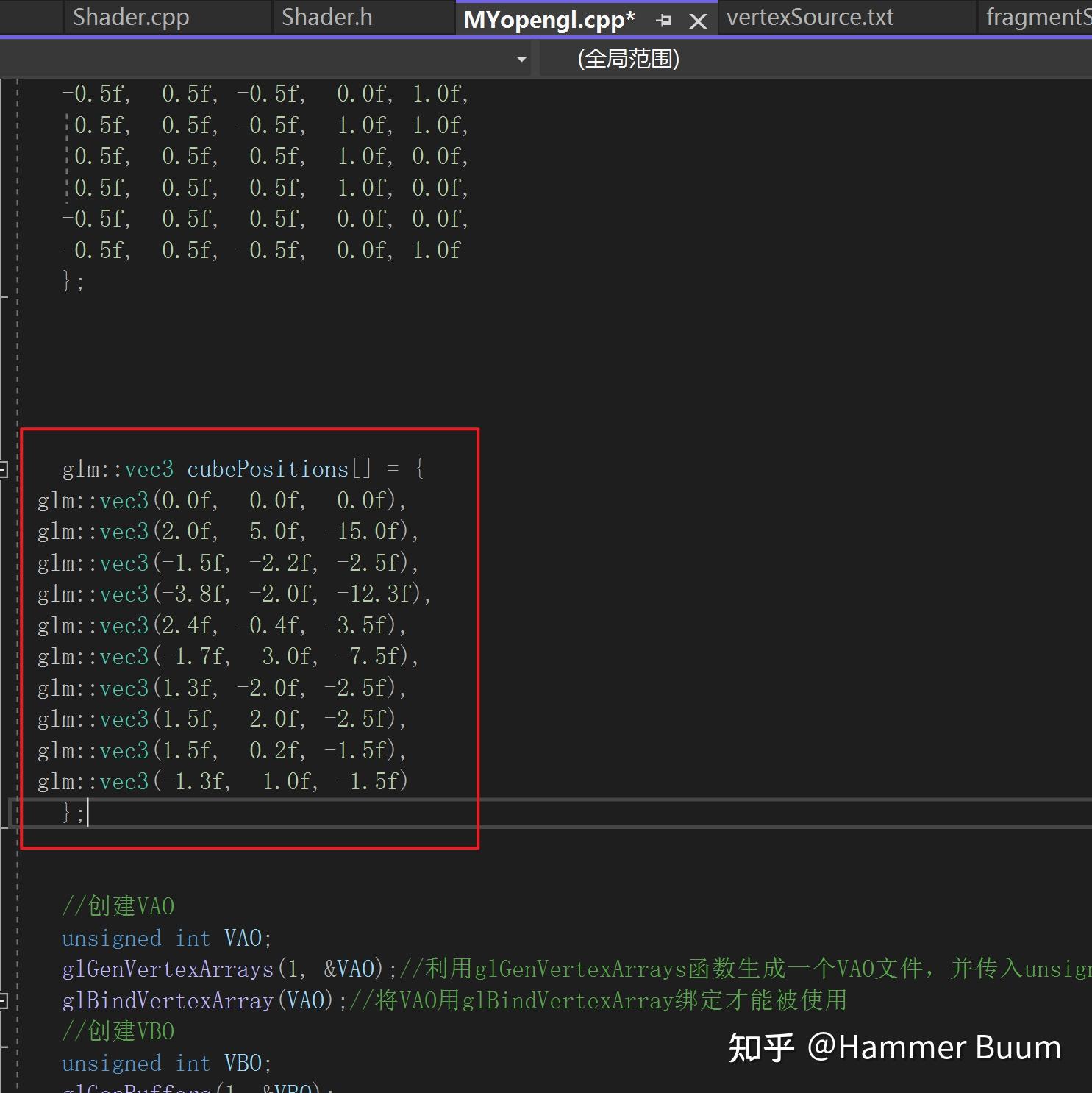19opengl，，绘制多个立方体 知乎 