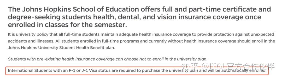 JHU的国际学生保险包含什么？ - 知乎