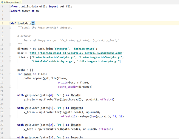 修改fashion_mnist.load_data()源码加载本地fashion_mnist数据集 - 知乎