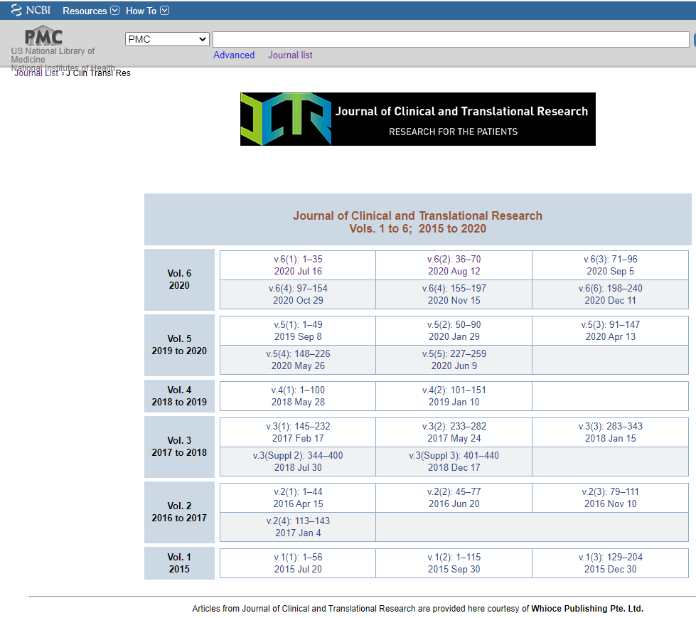 《J Clin Transl Res》 Volume 6, Issue 5最新文章快速预览 - 知乎