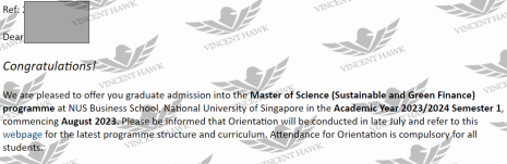 2023 VH Offer | NUS SGF连续获录！祝贺VH学员斩获新国立可持续与绿色金融硕士offer！ - 知乎