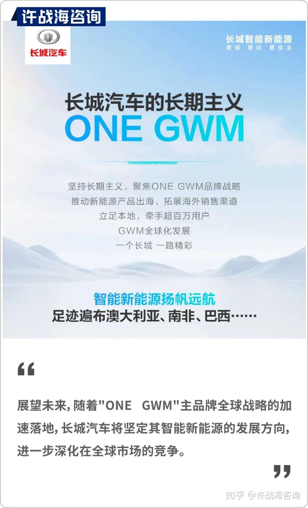 主品牌竞争战略，长城汽车聚焦ONE GWM主品牌 - 知乎