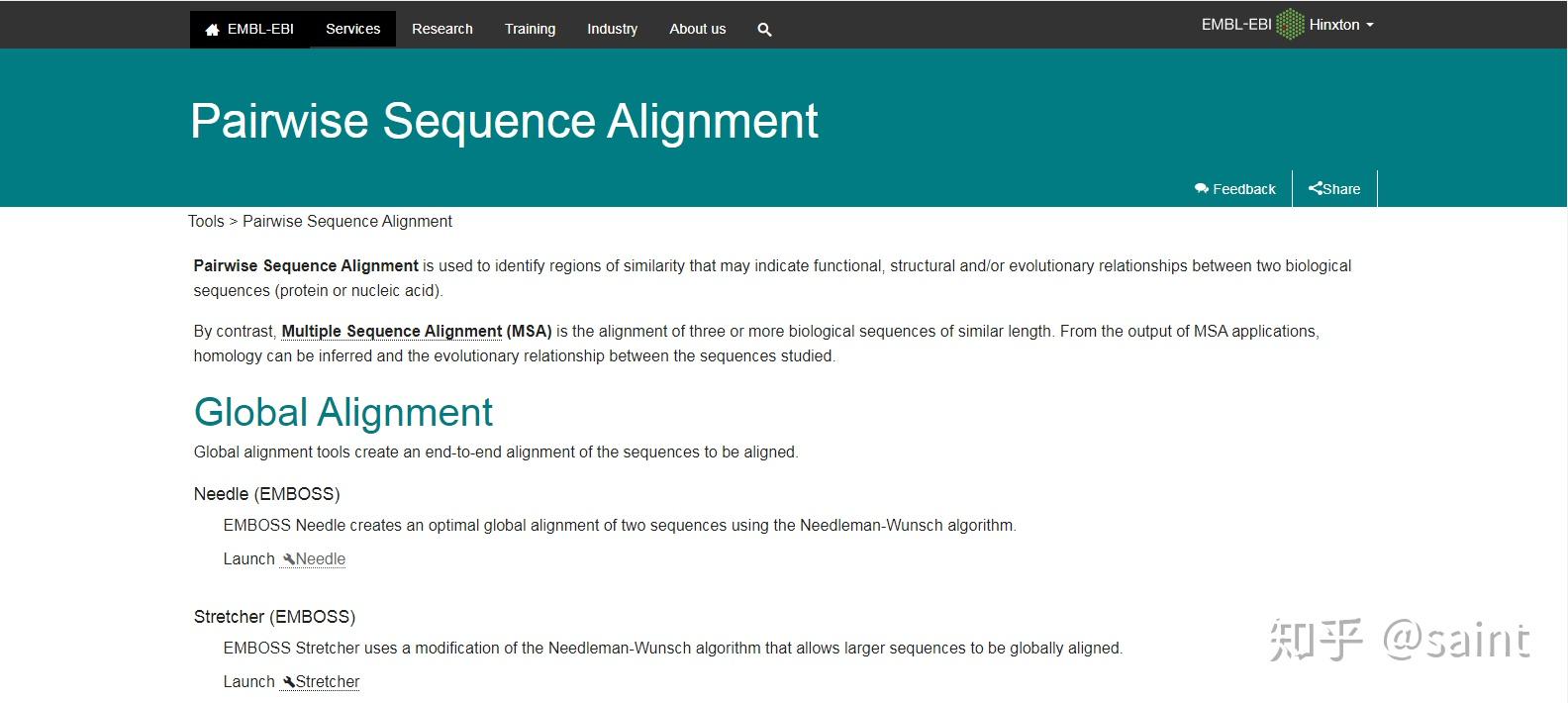 使用EMBL Pairwise Sequence Alignment进行双序列比对 - 知乎