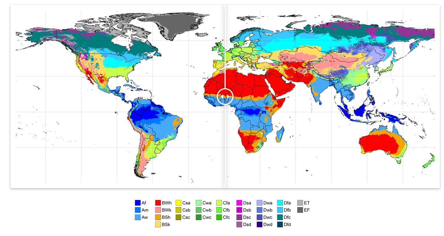 全球Köppen-Geiger气候分区数据 - 知乎