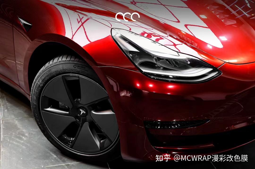 特斯拉Model 3漫彩改色膜 PET液态金属龙血红 - 知乎