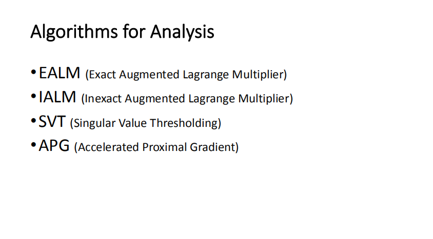 RPCA (Robust Principal Component Analysis)算法介绍 - 知乎