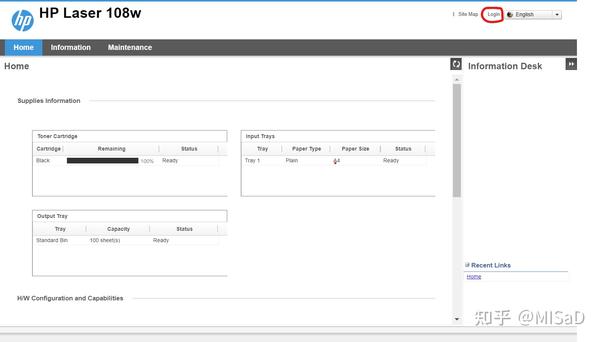 HP Laser 108w网络连接说明 - 知乎