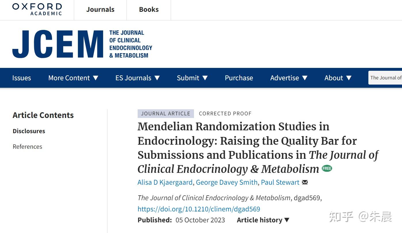 【MR渐成主流？】JCEM主编社论要求所有MR投稿必须提供STROBE-MR声明 - 知乎