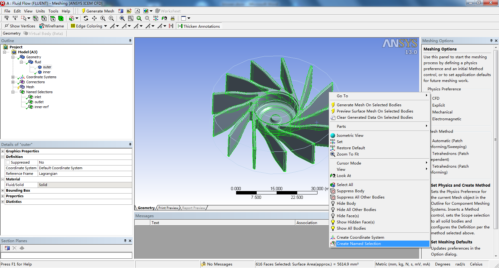 Fluent离心风扇仿真案例操作详解-2.网格划分 - 知乎