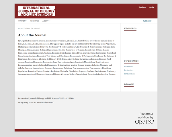 《International Journal of Biology and Life Sciences》(IJBLS) (ISSN: 2957 ...