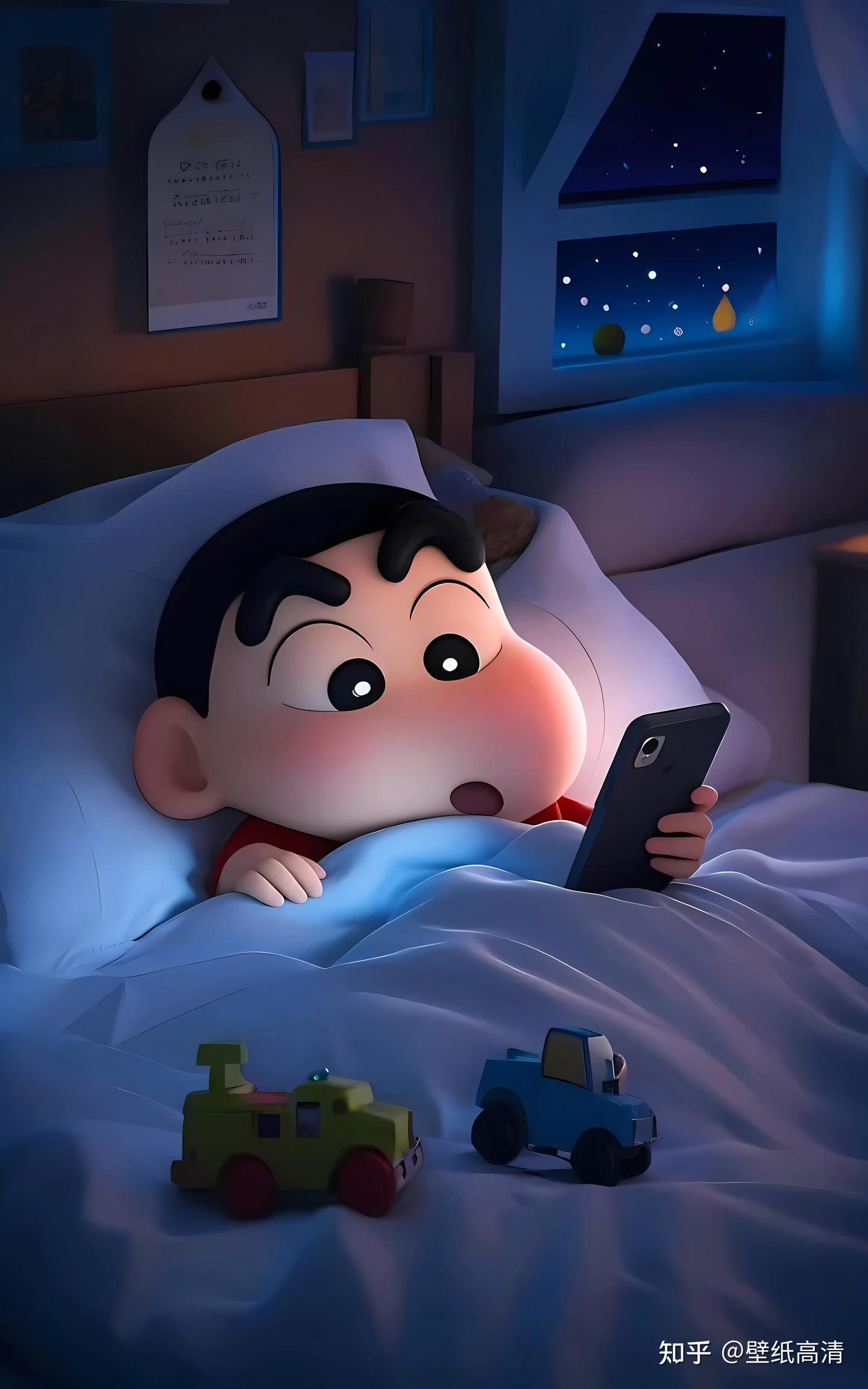 蜡笔小新睡觉带鱼屏壁纸 - 知乎