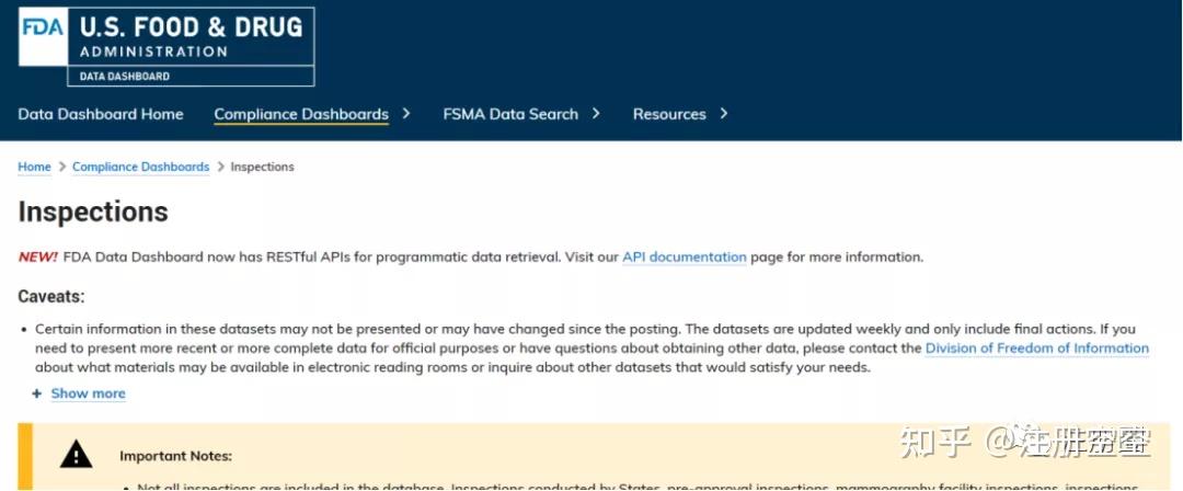 FDA检查及483表查询 - 知乎