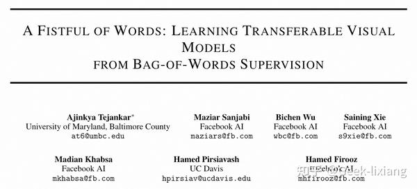 A Fistful of Words facebook提出词袋模型改进clip的text encoder - 知乎