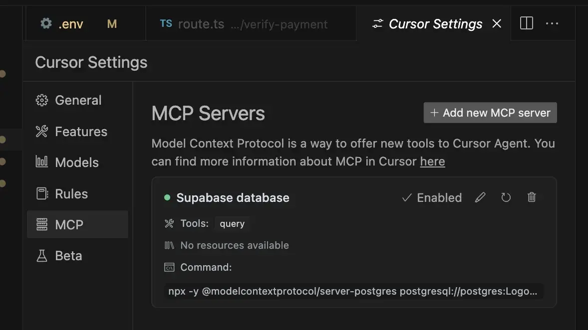 如何通过 MCP 将你的 Supabase 数据库连接到 Cursor - 知乎