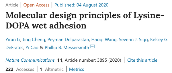 《自然·通讯》：追寻本质！探究Lys-DOPA湿粘合剂的分子设计原理 - 知乎