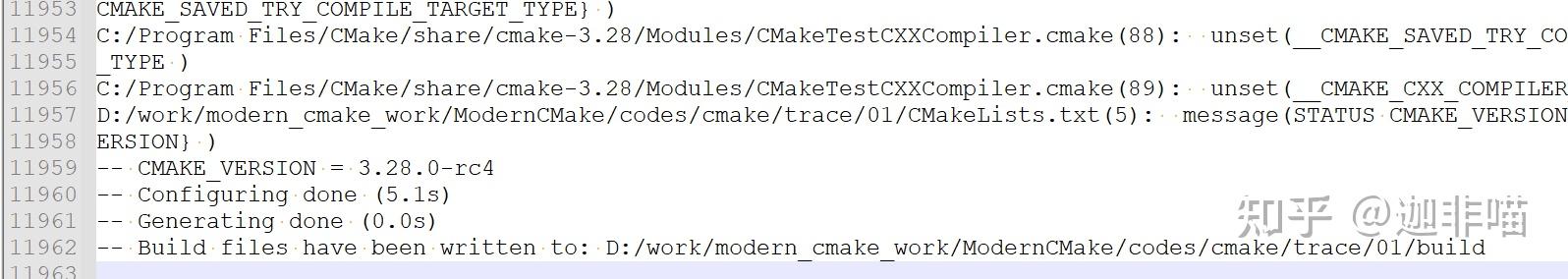 CMake+cmake --trace .. >> output.txt 2>&1简单测试 - 知乎