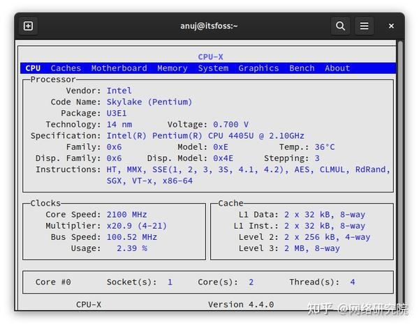 CPU-X 是 Linux 的 CPU-Z 的替代品 - 知乎