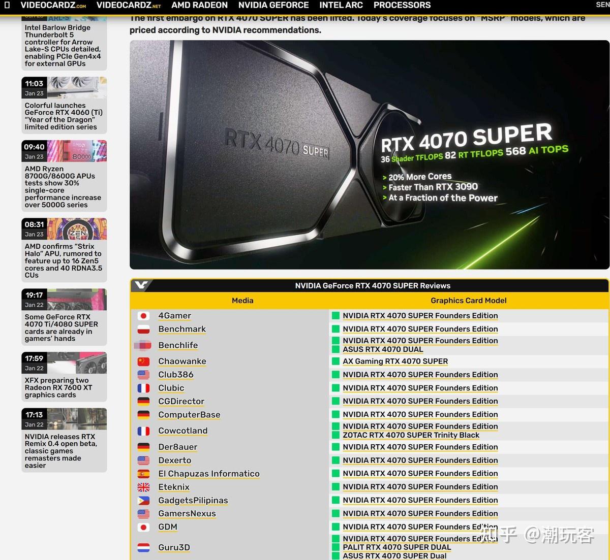4070 Ti SUPER首发评测，游戏仅比4070 Ti提升5% - 知乎
