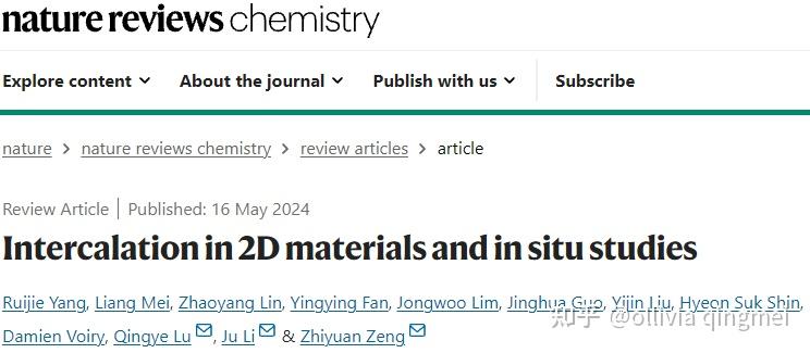光电综述16: 二维材料，Nature Reviews Chemistry顶级综述！ - 知乎