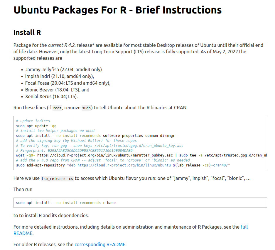 Ubuntu 22.04 安装R语言及R studio - 知乎