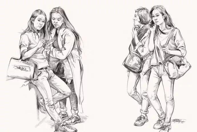 速写人物临摹素材 - 知乎