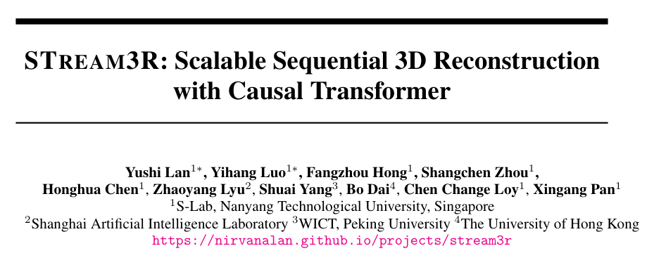 STream3R：当因果Transformer赋能3D重建，开启流式实时新纪元 - 知乎