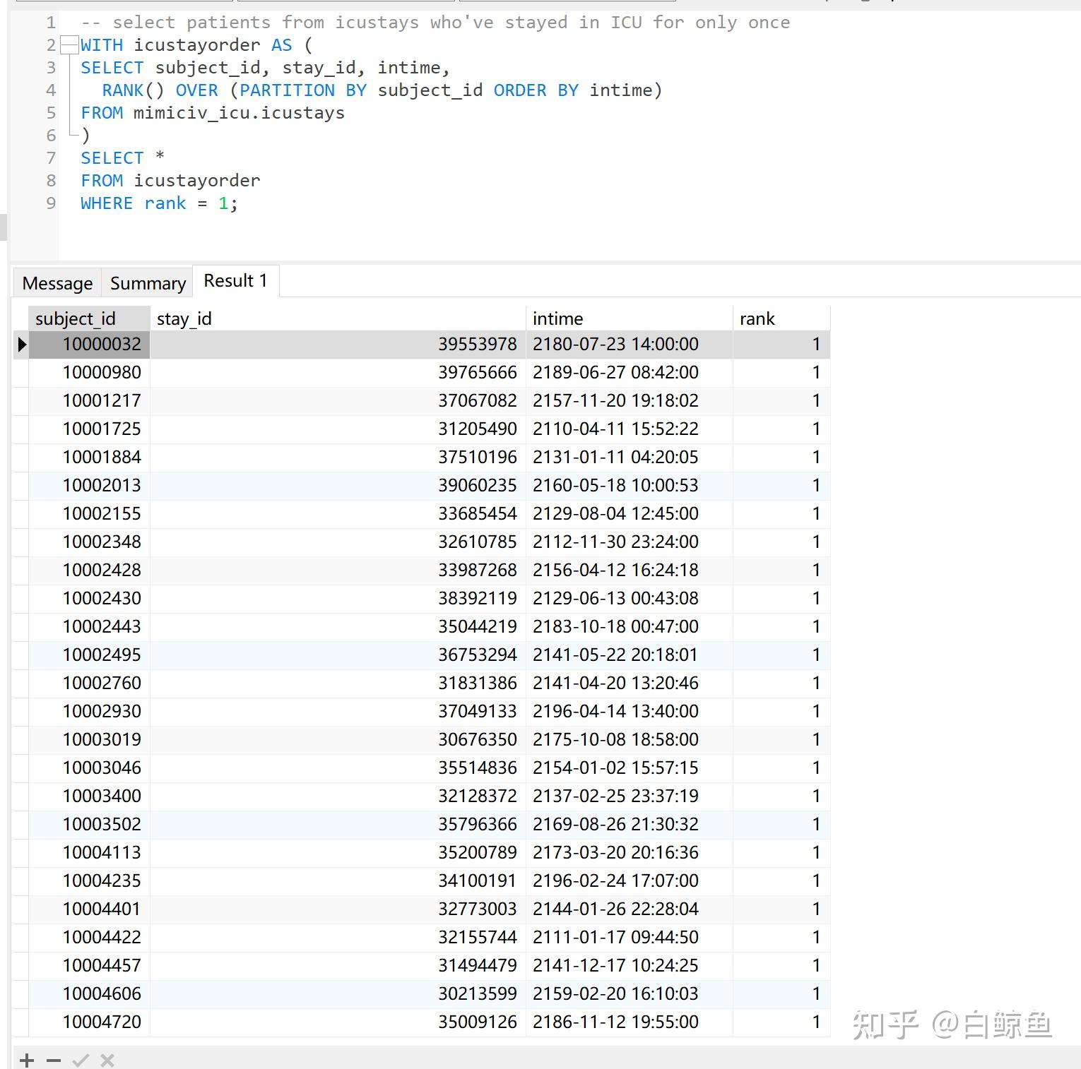 MIMIC数据库，常用查询指令SQL基础(二) - 知乎