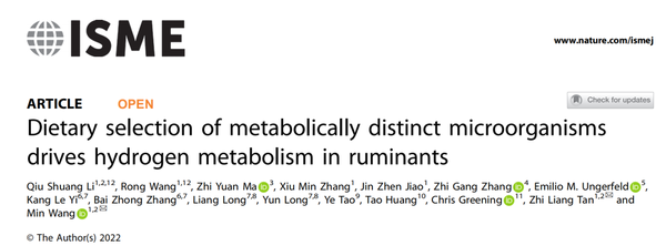 ISME|不同饮食选择驱动反刍动物瘤胃微生物氢代谢 - 知乎