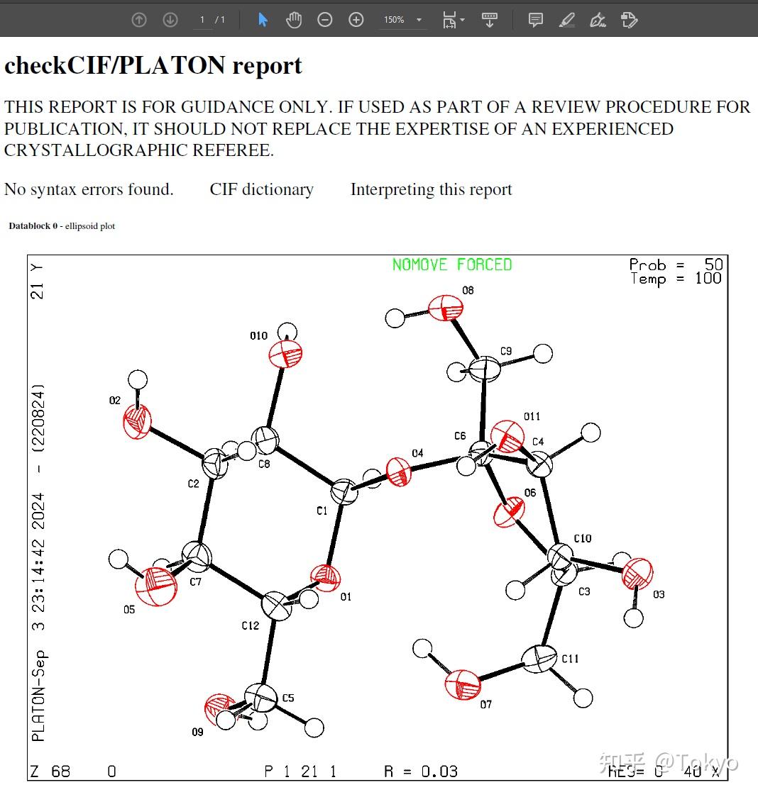 晶体数据名称问题4-数据名称为0的CIF其checkcif报告只有结构图 - 知乎