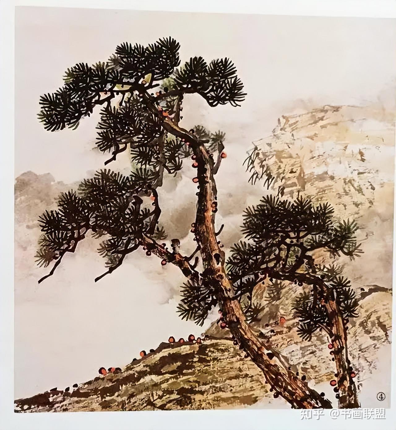国画技法 松树的各种画法 - 知乎