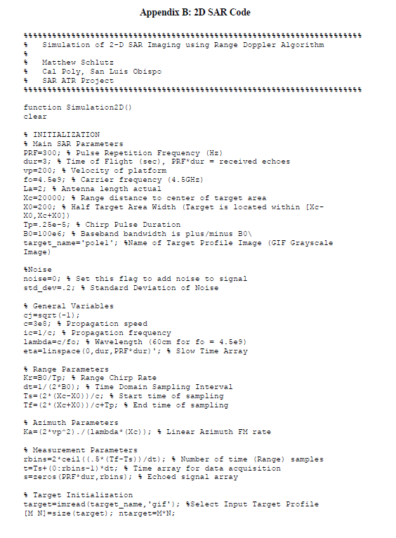 雷达资料 | Synthetic Aperture Radar Imaging Simulated in MATLAB（含代码） - 知乎