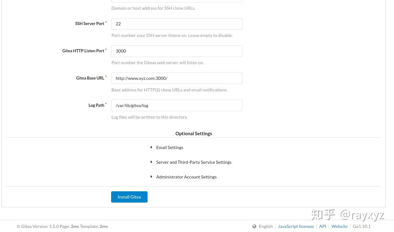 安装版本控制Git服务Gitea - 知乎