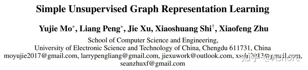 AAAI2022, Simple Unsupervised Graph Representation Learning - 知乎