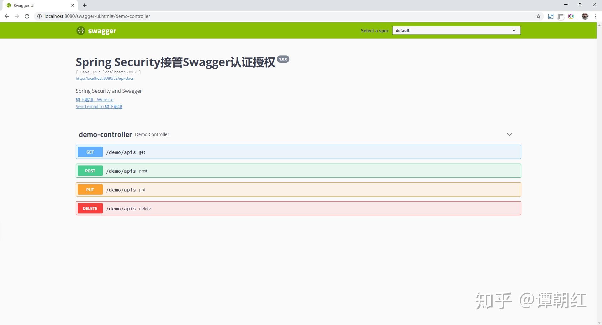Swagger权限认证下：基于Spring Security - 知乎