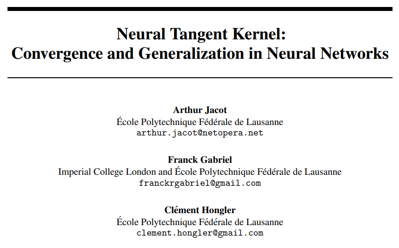 神经正切核：神经网络的收敛和泛化（Neural Tangent Kernel: Convergence and Generalization in Neural Networks） - 知乎