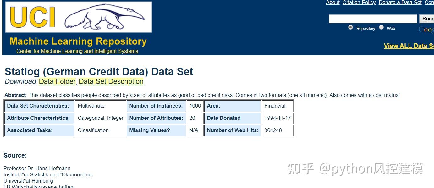 python信用评分卡建模（附代码）-German Credit德国信用数据集 - 知乎