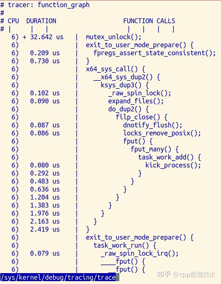 Linux 利用 ftrace 分析内核调用 - 知乎