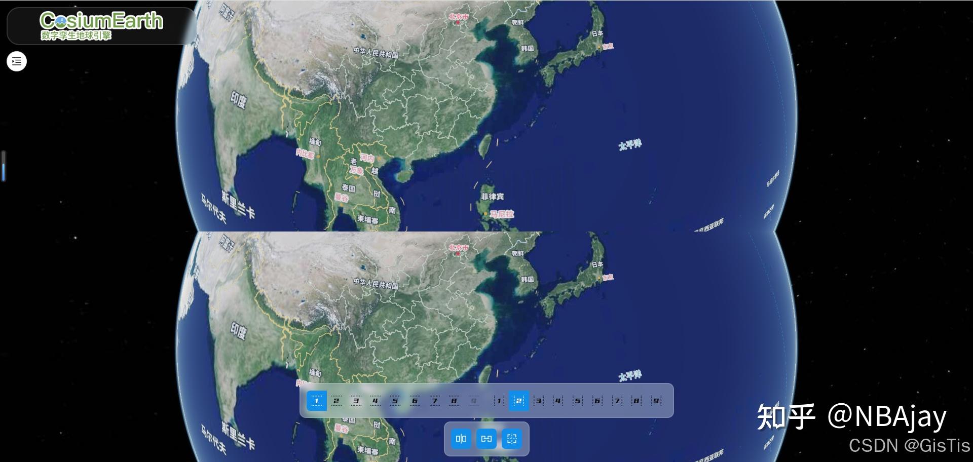 CesiumEarth三维地球多屏对比/分屏对比模式，支持多达16个自定义子屏幕 - 知乎