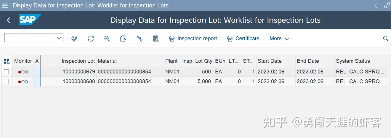 SAP QM 不常用事务代码QVM3 - Inspection Lots Without Usage Decision - 知乎
