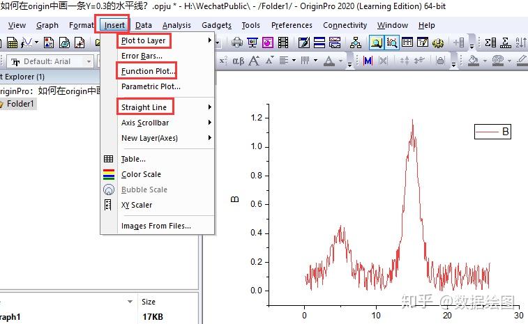OriginPro：如何在origin中画一条Y=0.3的水平线？方法2：插入数据函数【数据绘图】 - 知乎