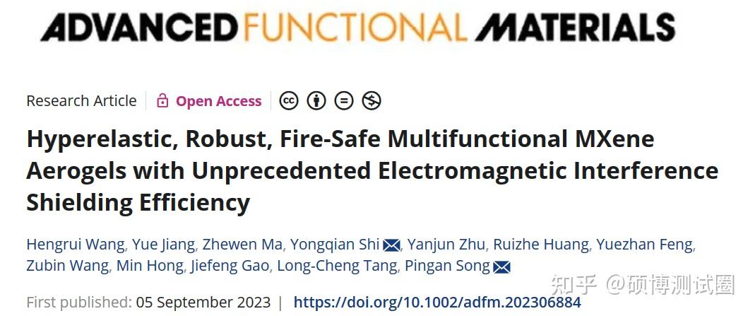 《AFM》: 多功能MXene气凝胶！ - 知乎