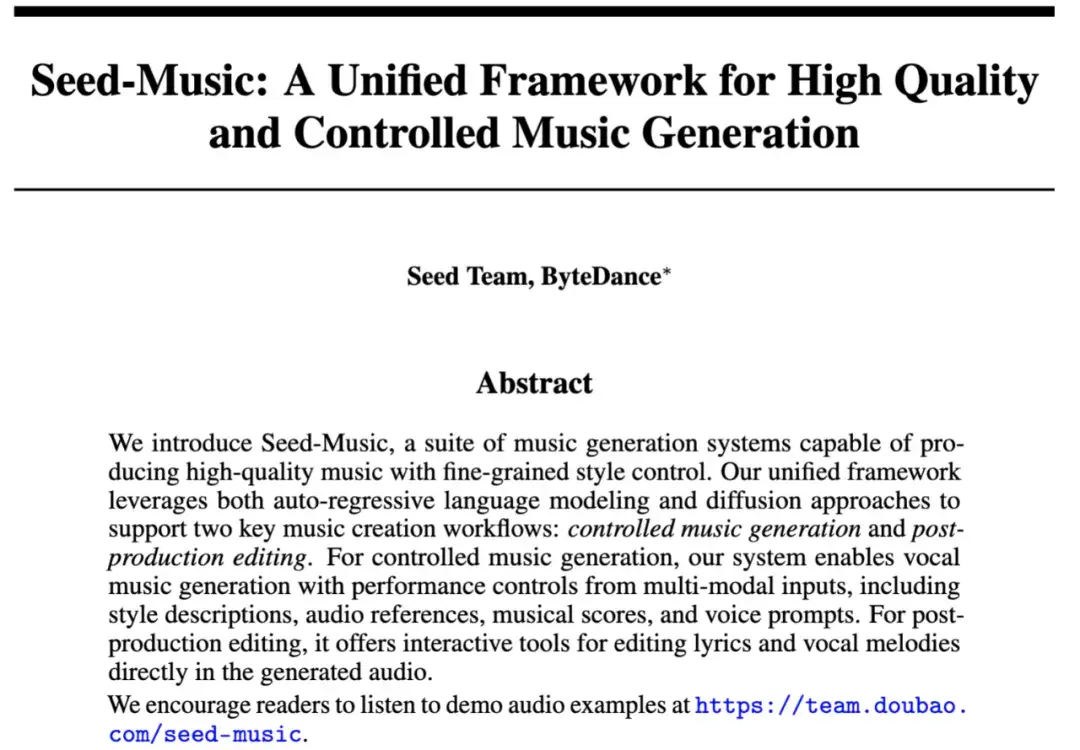 Seed-Music 音乐大模型正式发布！生成编辑两开花，十种创作任务，满足多样化需求 - 知乎