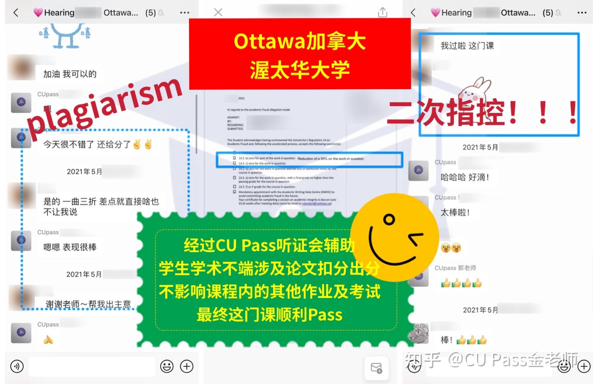 【CU Pass成功之： 加拿大渥太华大学 学术不端二次指控Plagiarism 听证会后顺利出分 课程顺利Pass】 - 知乎