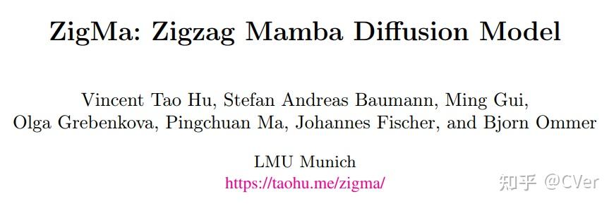 重磅！ZigMa来了！Zigzag Mamba 扩散模型 - 知乎