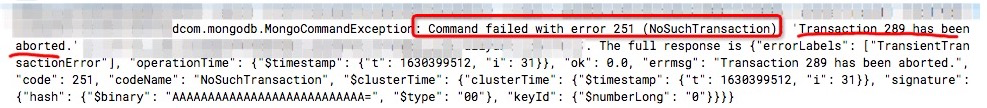 生活记录——MongoDB 事务报错问题（Transaction code has been aborted） - 知乎