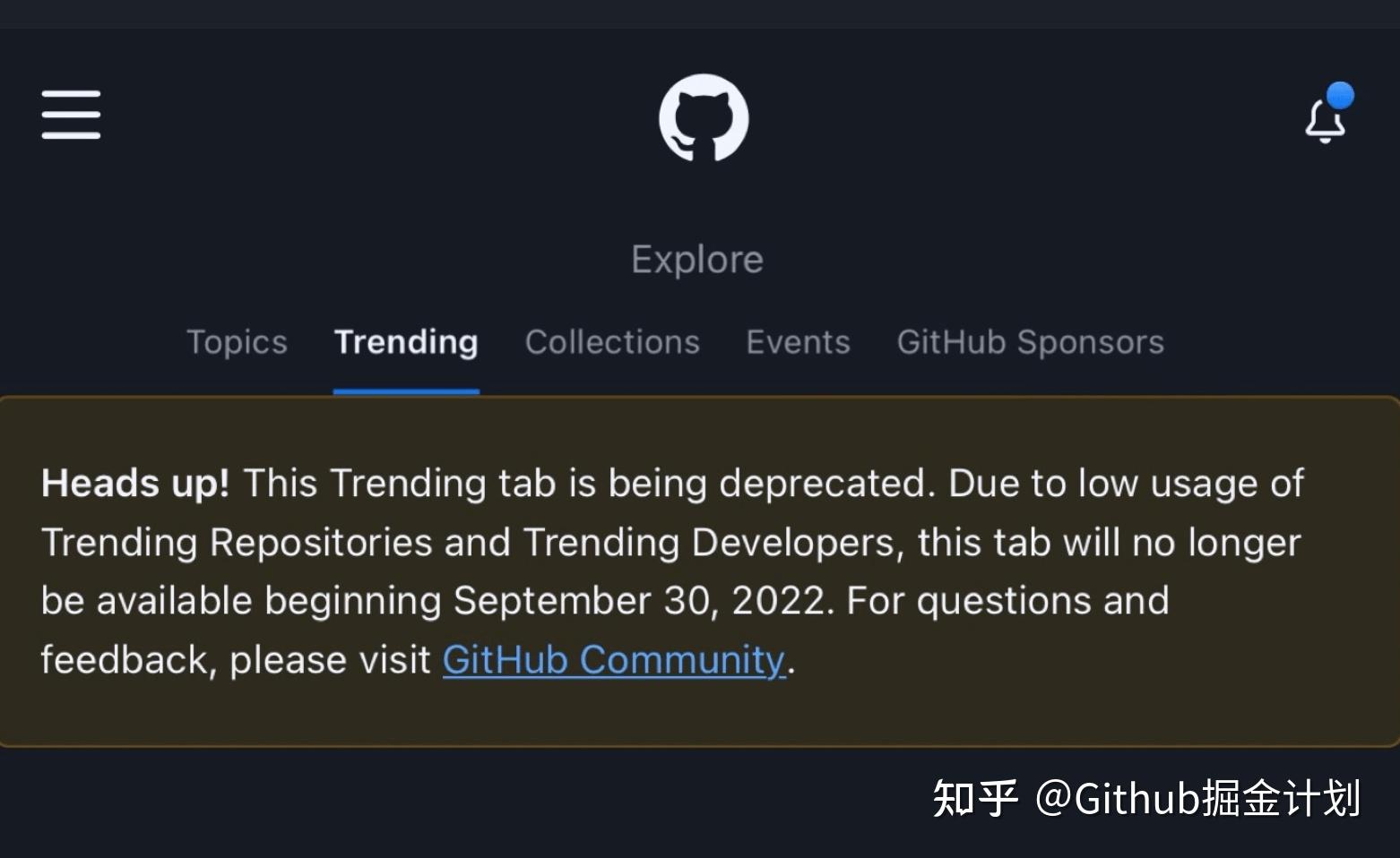 Github 官宣：弃用 GitHub Trending 功能！替代品功能更强大 - 知乎