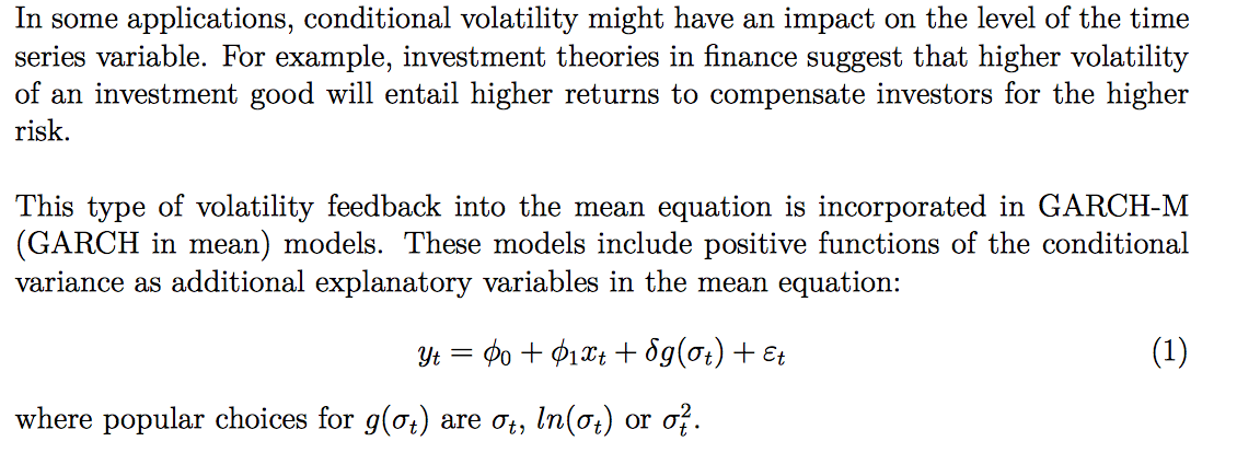 GARCH模型的衍生模型（EGARCH IGARCH GARCH-M）的应用背景是什么？ - 知乎