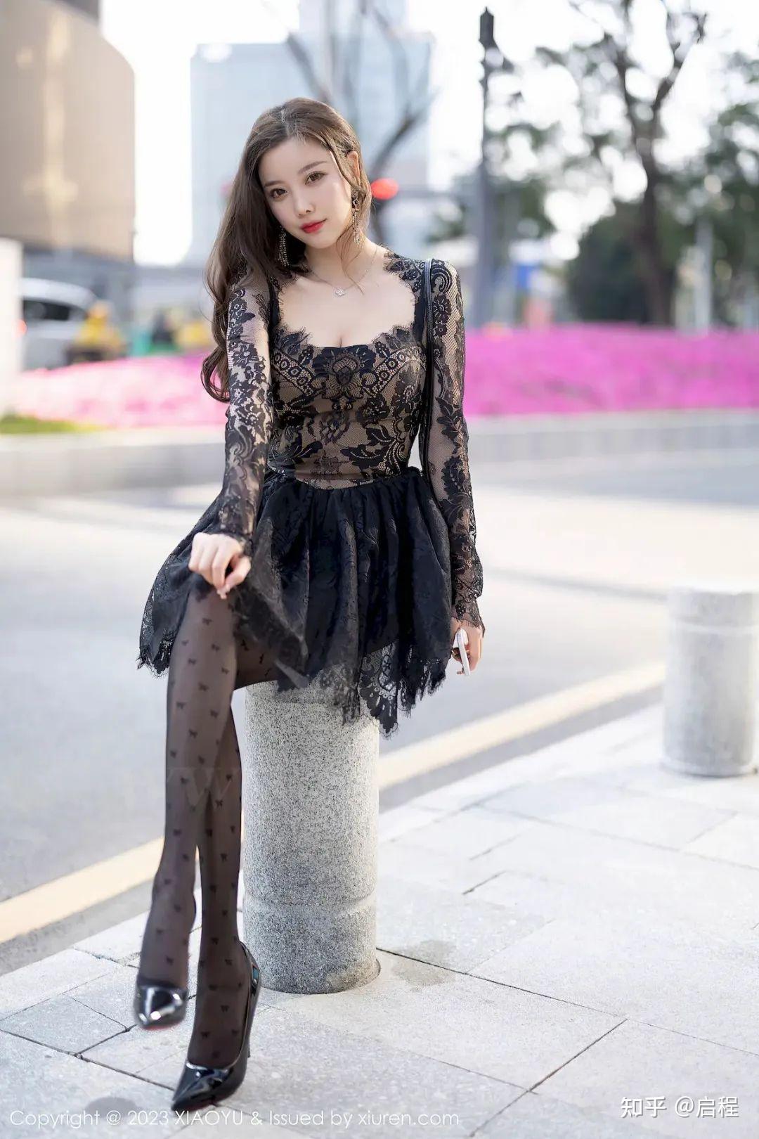 [性感] 女神杨晨晨Yome黑丝蕾丝连衣短裙丰腴身材写真 - 知乎
